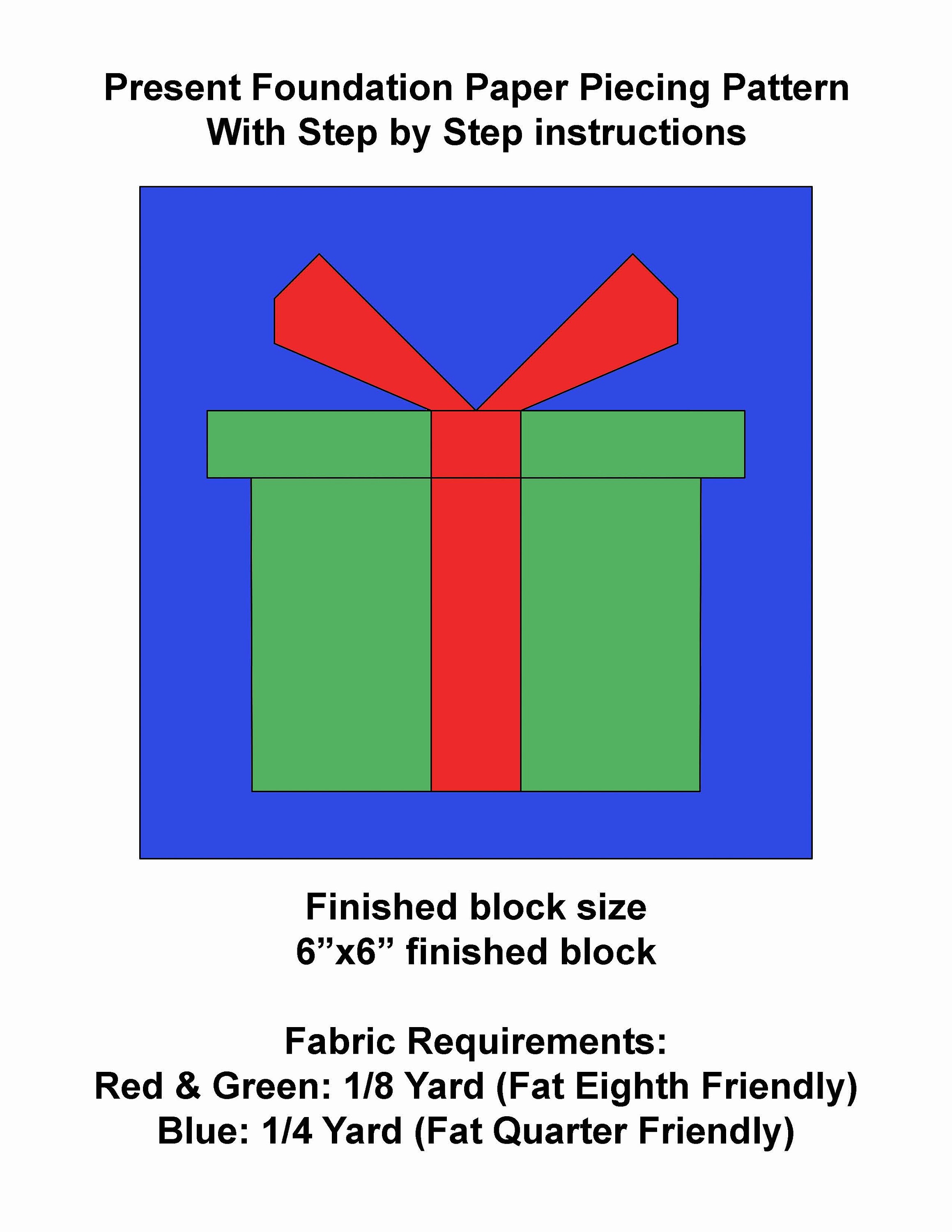 Present Foundation Paper Piecing Pattern FPP - Etsy