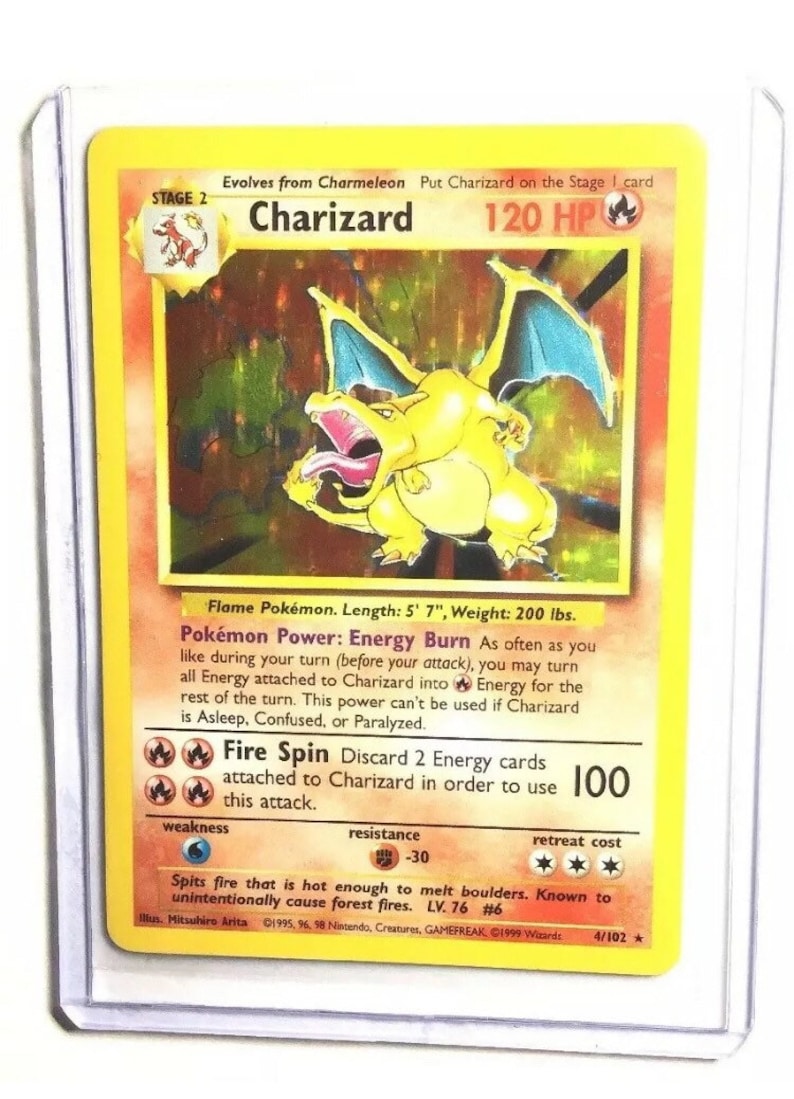 CHARIZARD - 4/102 - Base Set - Holo - Pokemon Card - Exc / Near Mint ...