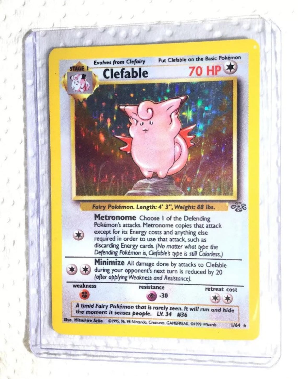 CLEFABLE - 1/64 - Jungle Set - Holo - Pokemon Card - Exc / Near Mint ...