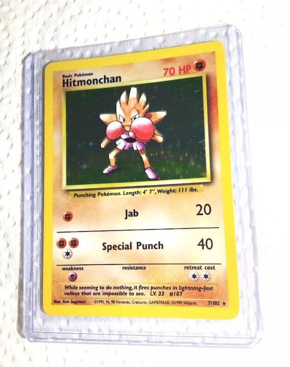 HITMONCHAN 7/102 Base Set Holo Pokemon Card Exc / - Etsy
