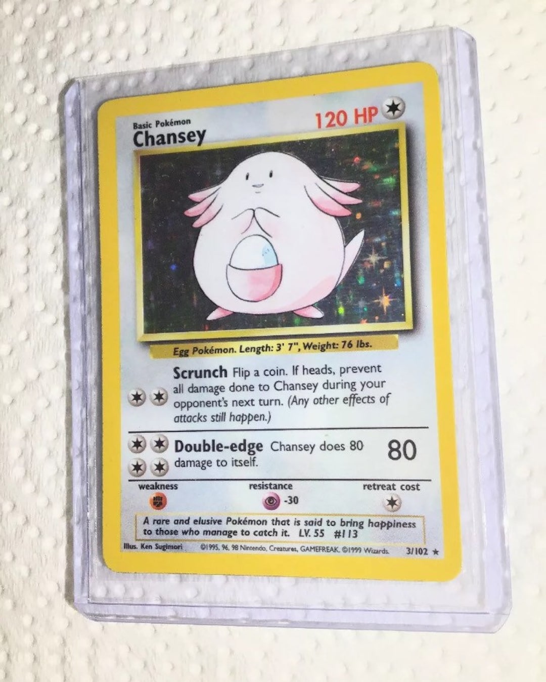 CHANSEY - 3/102 - Base Set - Holo - Pokemon Card - Exc / Near Mint ...