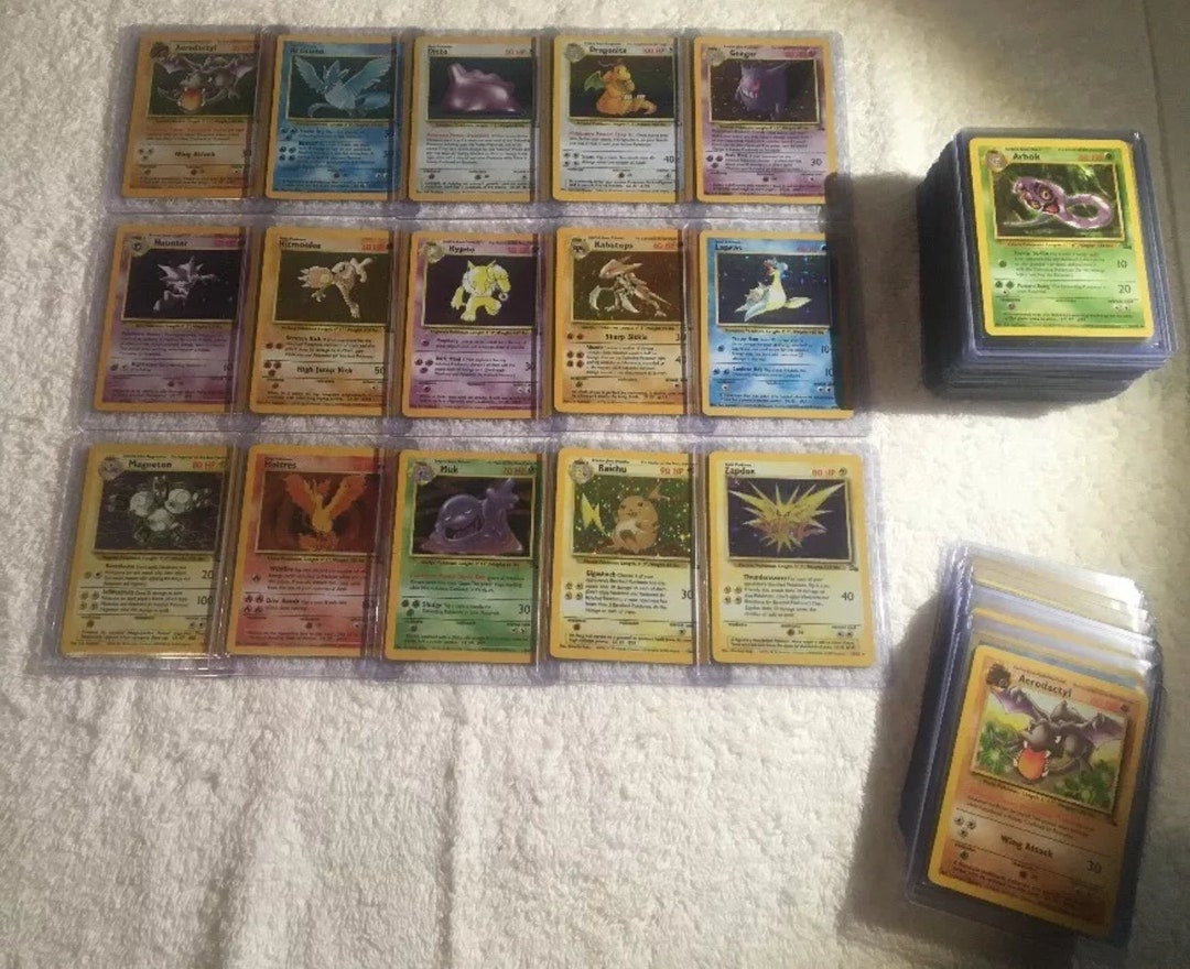 POKEMON Original Fossil Set 62/62 - Complete Vintage Set - Includes Zapdos 15/62 - Holos, Rares ...