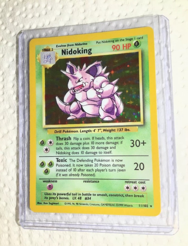 NIDOKING - 11/102 - Base Set - Holo - Pokemon Card - Exc / Near Mint ...