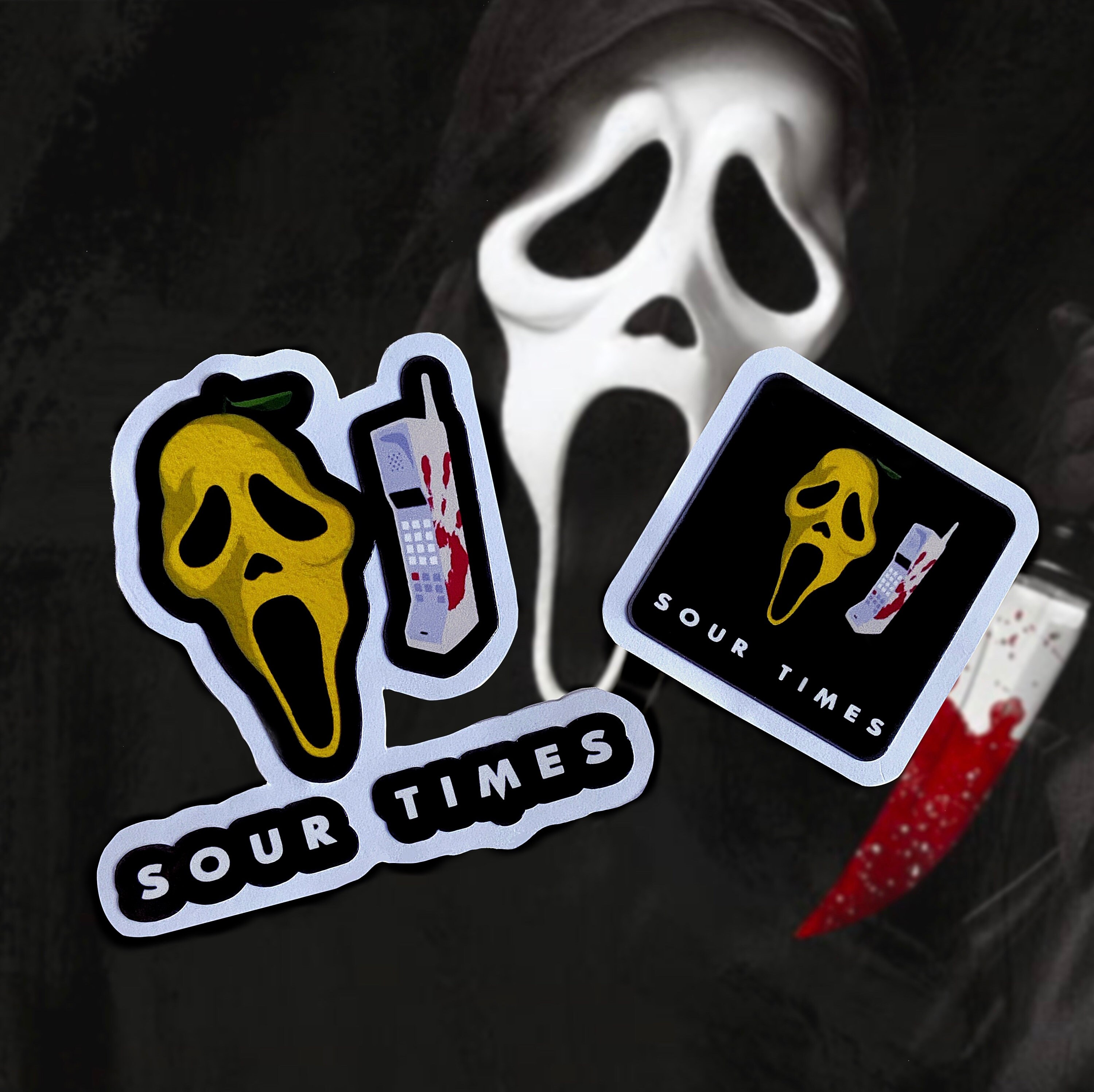 Ghostface Sticker Set / Set of 2 Stickers/ Ghostface Lemon Sticker ...