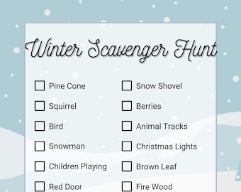 Printable Winter Scavenger Hunt for Kids - Etsy