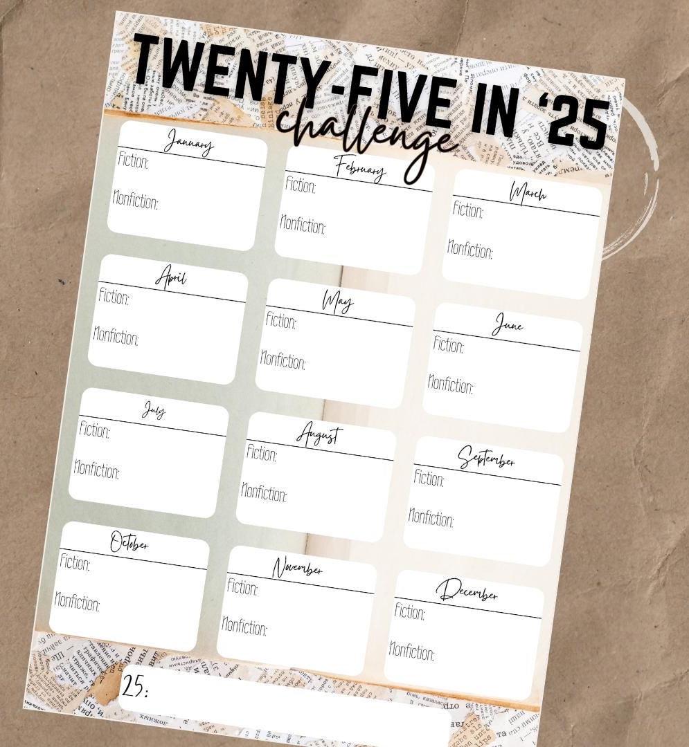 25 Books in 2025 - Etsy