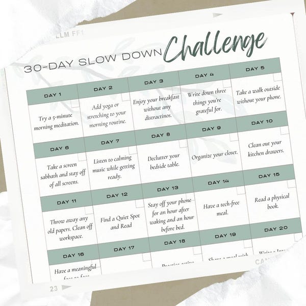 Slow Living Challenge - Etsy