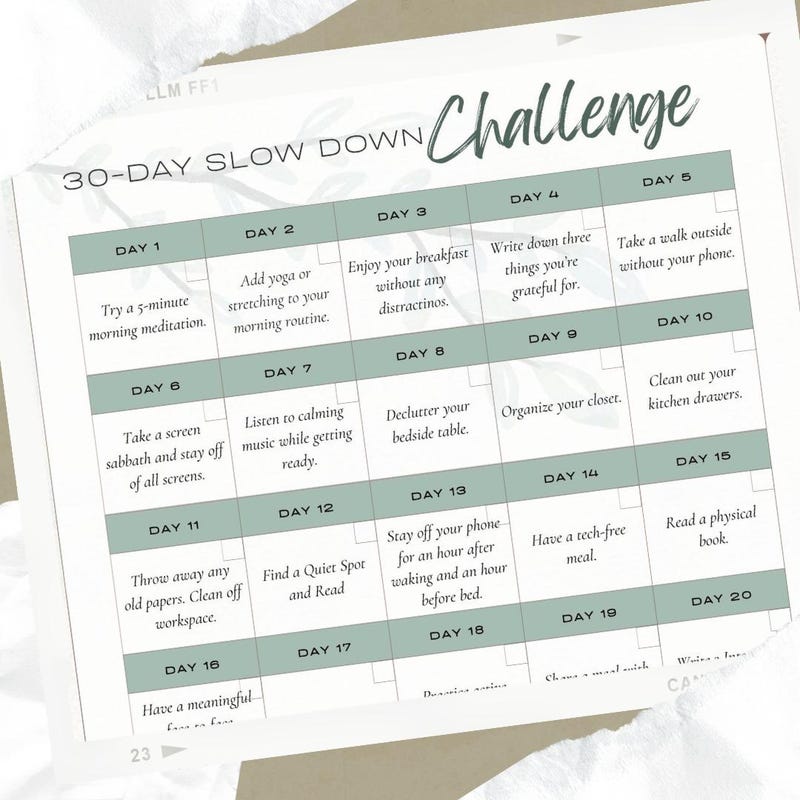 Slow Living Challenge - Etsy