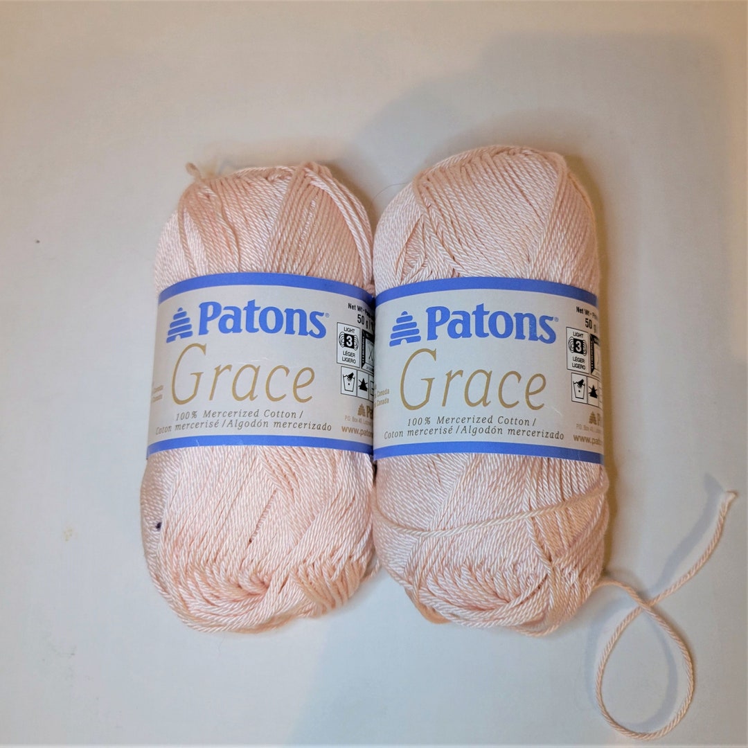 Patons Grace 100% Cotton Mercerized Yarn, Two Colors Available, Baby ...