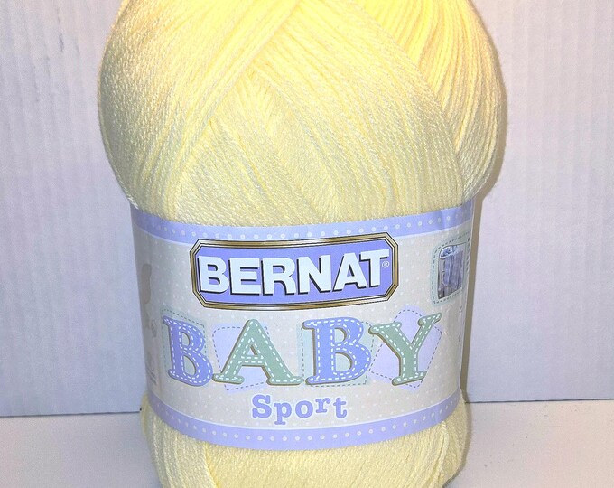Bernat "baby Sport" Baby Yarn, Large Skein, Baby Yellow Color, Large 12 ...
