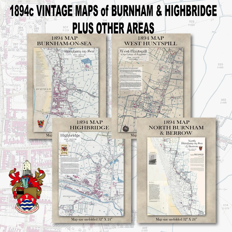 Burnham-on-sea Vintage C1894 Fold Out Map - Etsy