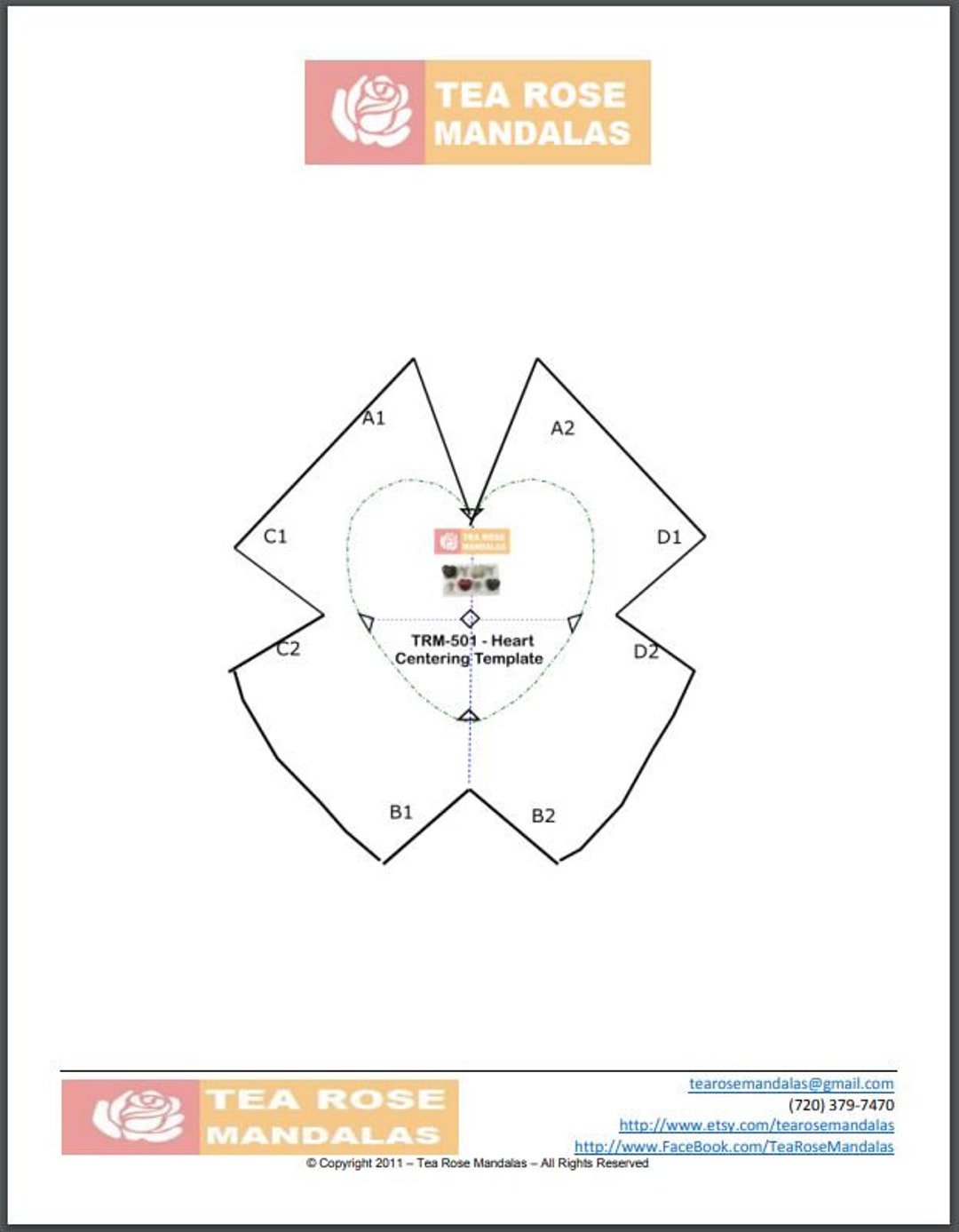 HEART Printed Centering Template PDF File for Heart Shaped Rocks of ...