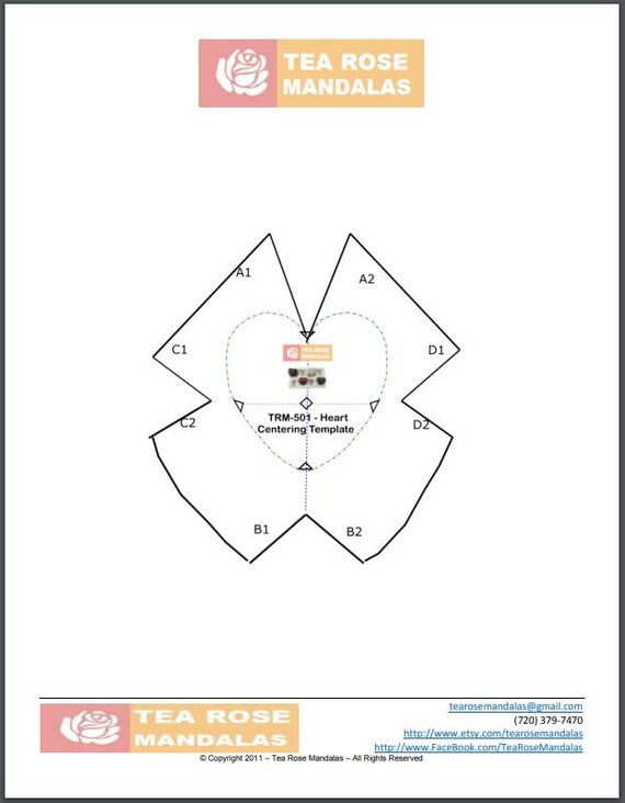 HEART Printed Centering Template PDF File for Heart Shaped | Etsy