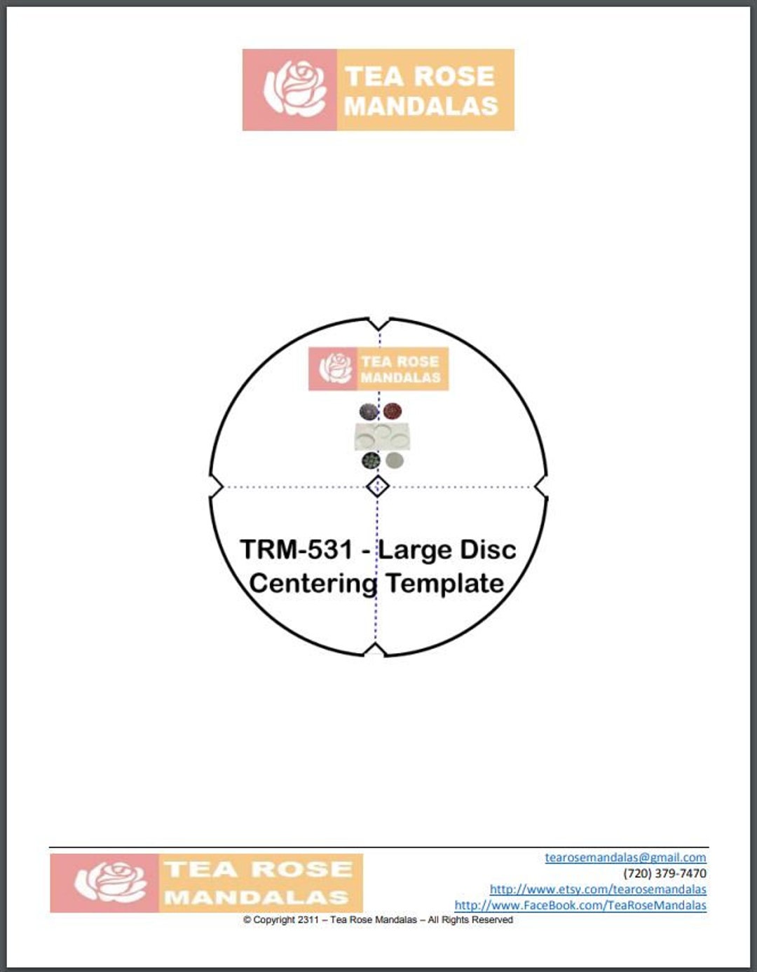 LARGE Disc Printed Centering Template PDF File for Disc Shaped Rocks of ...