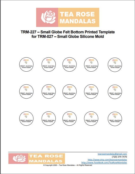SMALL Globe Printed Template PDF File for Felt Cut Outs for | Etsy