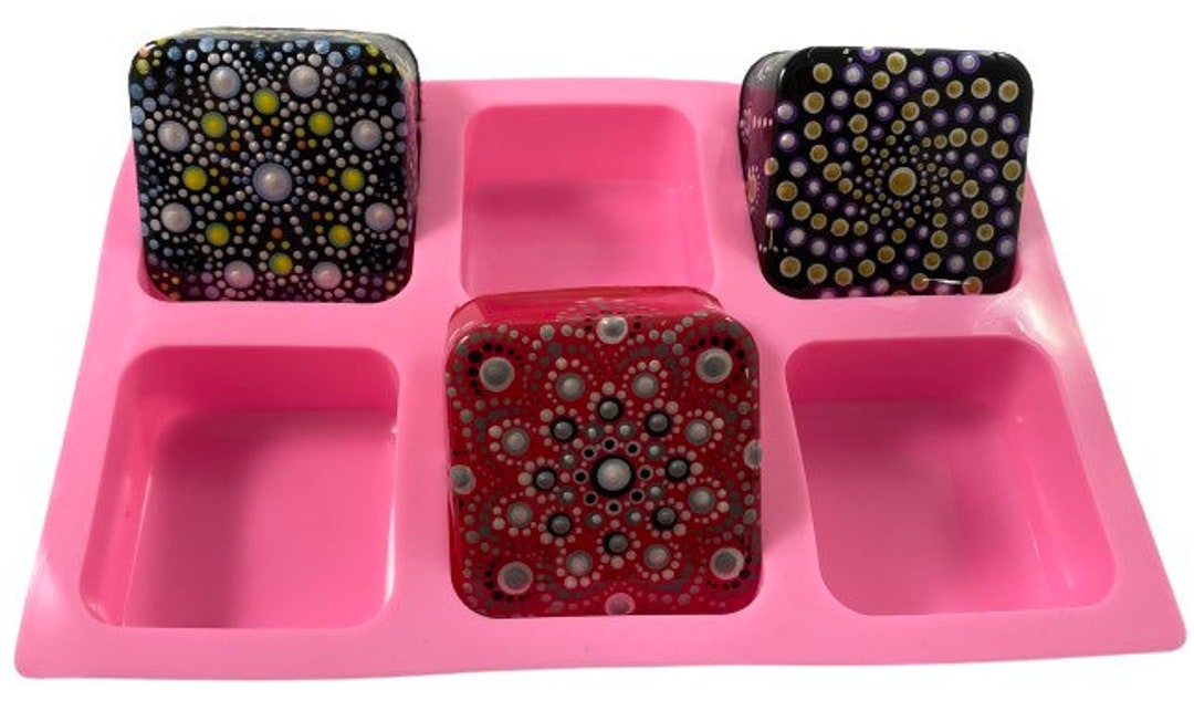 LARGE SQUARE-6 Cavity Square Shaped Silicone Mold for Gypsum/cement ...