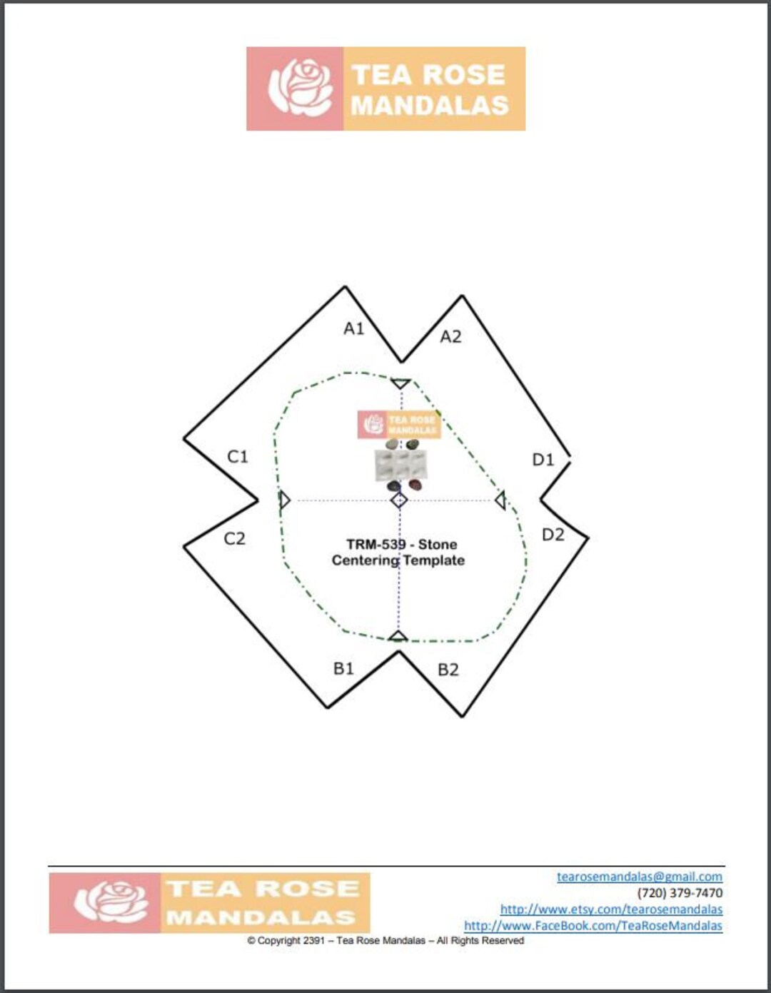 STONE Printed Centering Template PDF File for Stone Shaped Rocks of ...