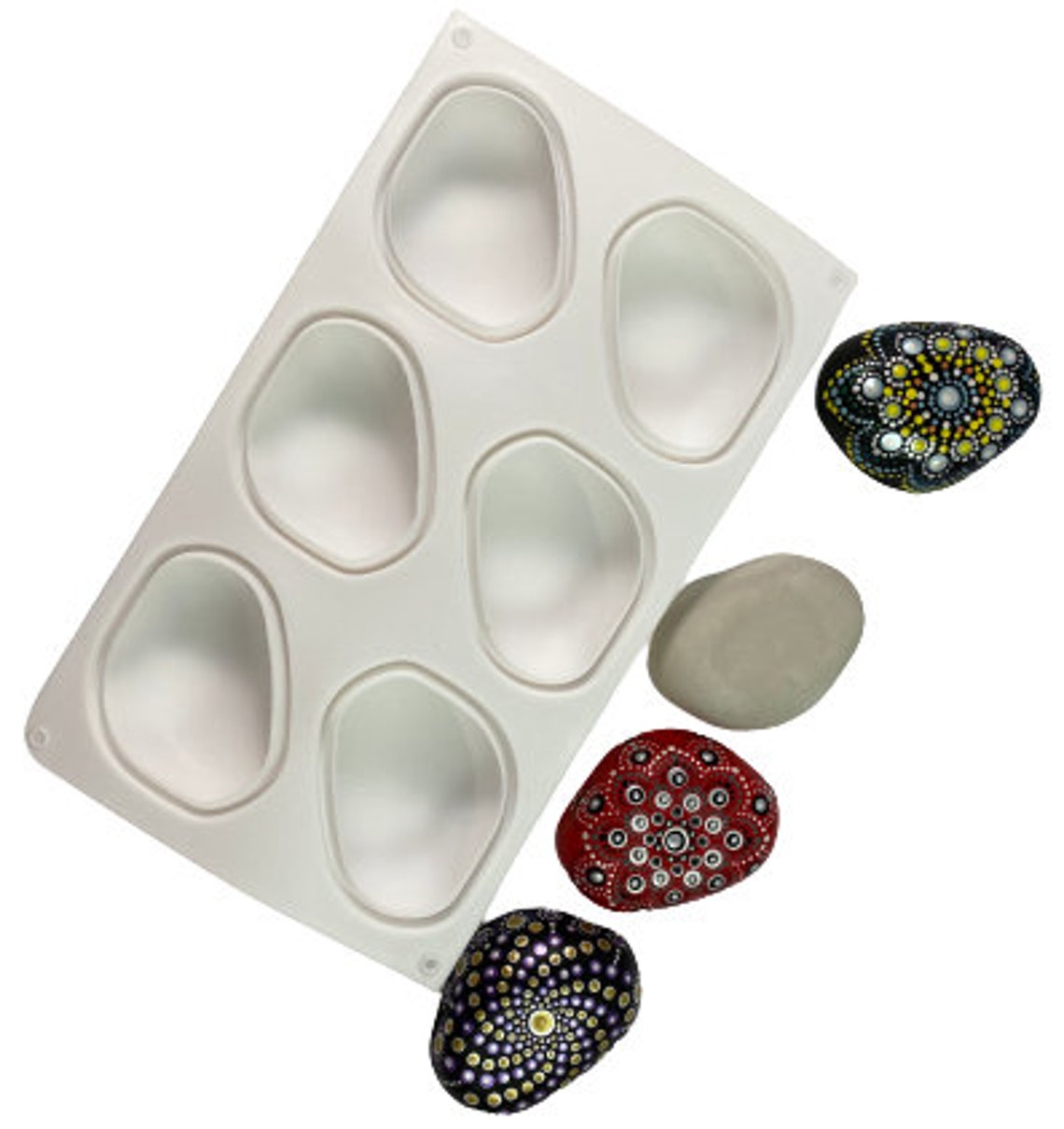 STONE Silicone Mold 6 Cavity Stone Shaped Silicone Mold for - Etsy