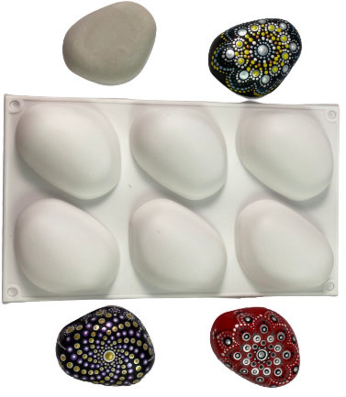 STONE Silicone Mold 6 Cavity Stone Shaped Silicone Mold for - Etsy