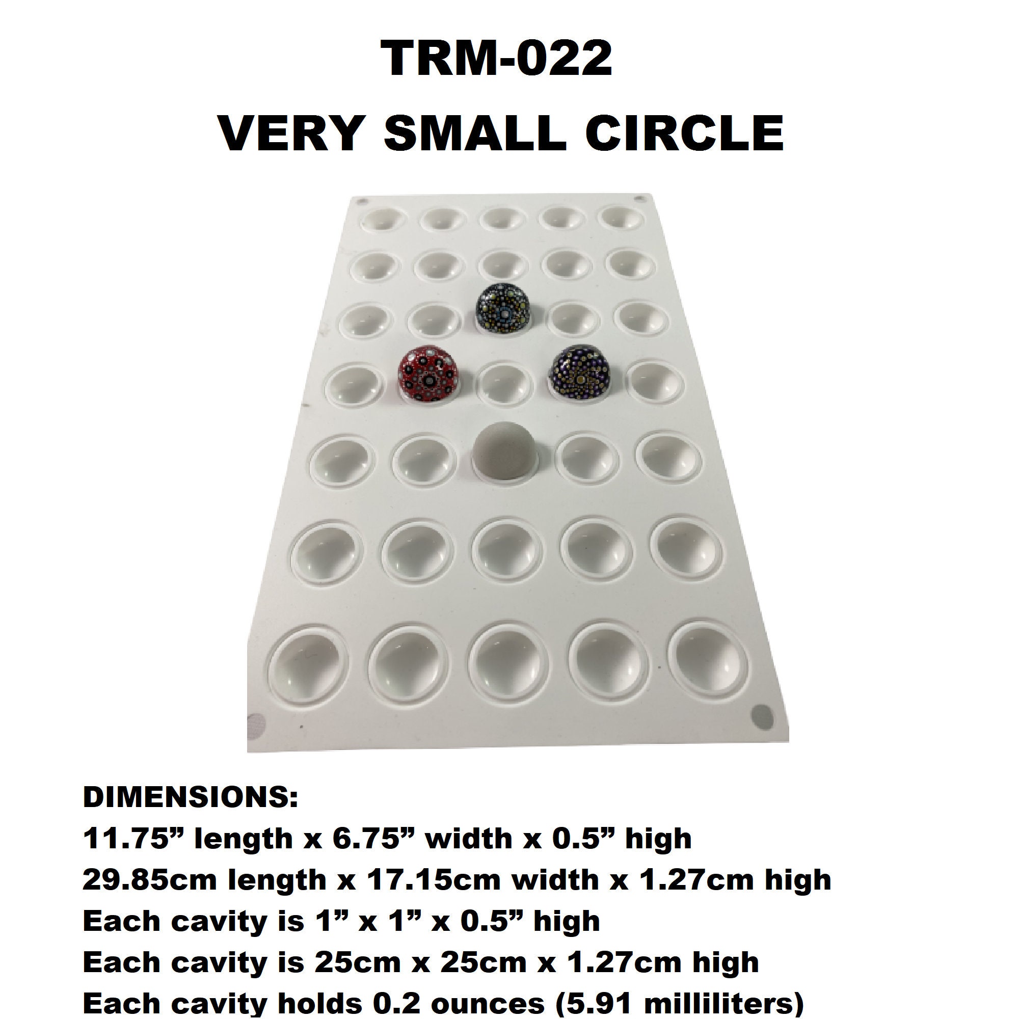 VERY SMALL Circle Silicone Mold - 35 Cavity Circle Shaped Silicone Mold ...