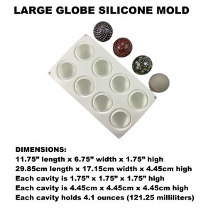 LARGE GLOBE Silicone Mold - 8 Cavity Large Globe Shaped Silicone Mold ...