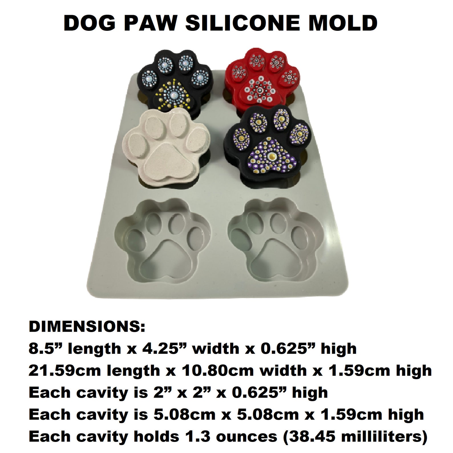DOG PAW Silicone Mold - 6 Cavity Dog Paw Shaped Silicone Mold for ...