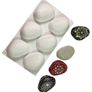 STONE Silicone Mold - 6 Cavity Stone Shaped Silicone Mold for Gypsum ...