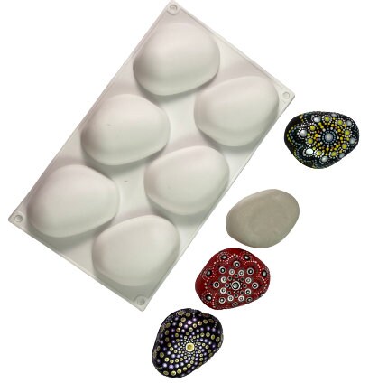 STONE Silicone Mold - 6 Cavity Stone Shaped Silicone Mold for Gypsum ...