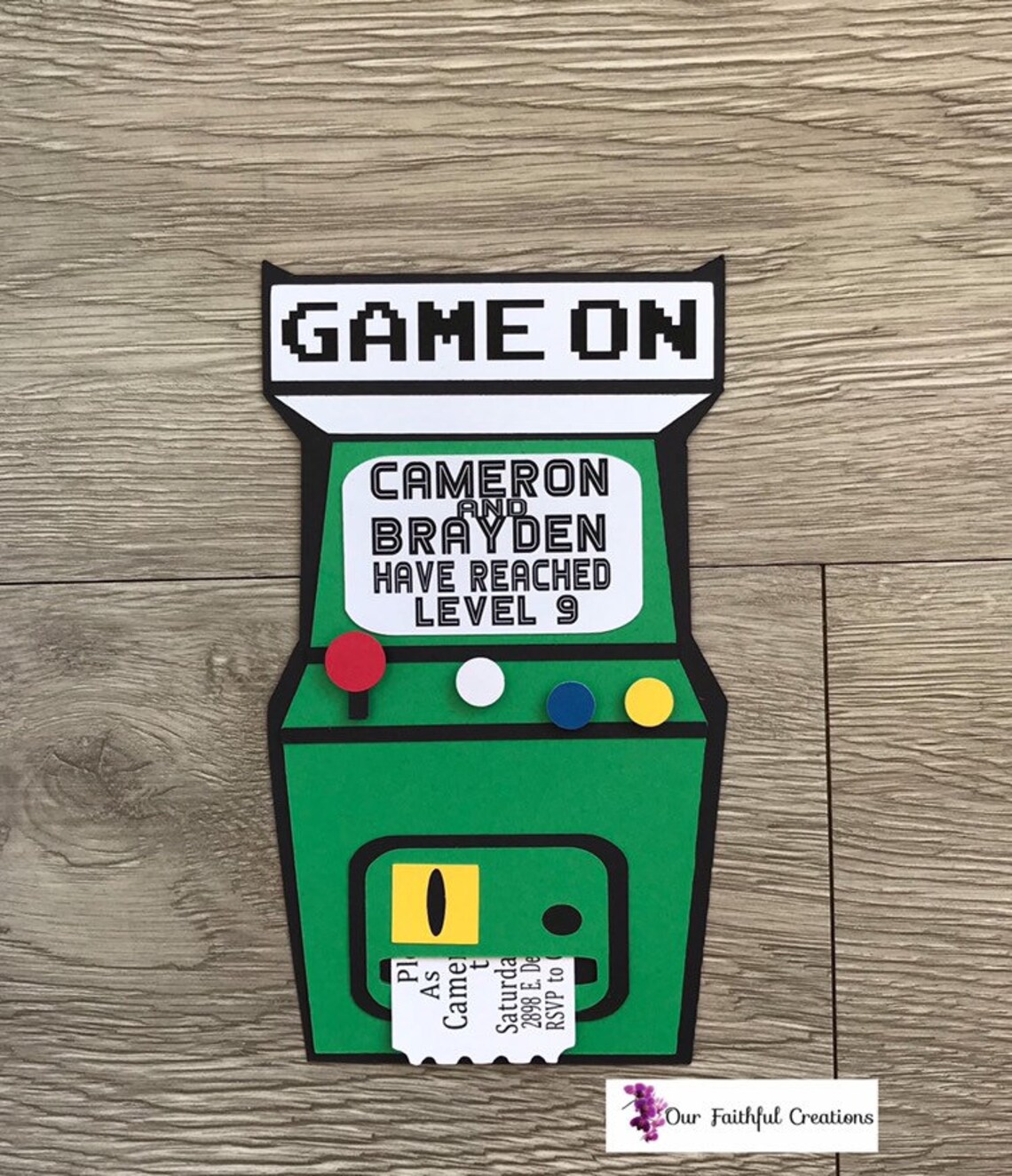 Arcade Birthday Invitation, Video Game Party, Retro Game Invitations ...