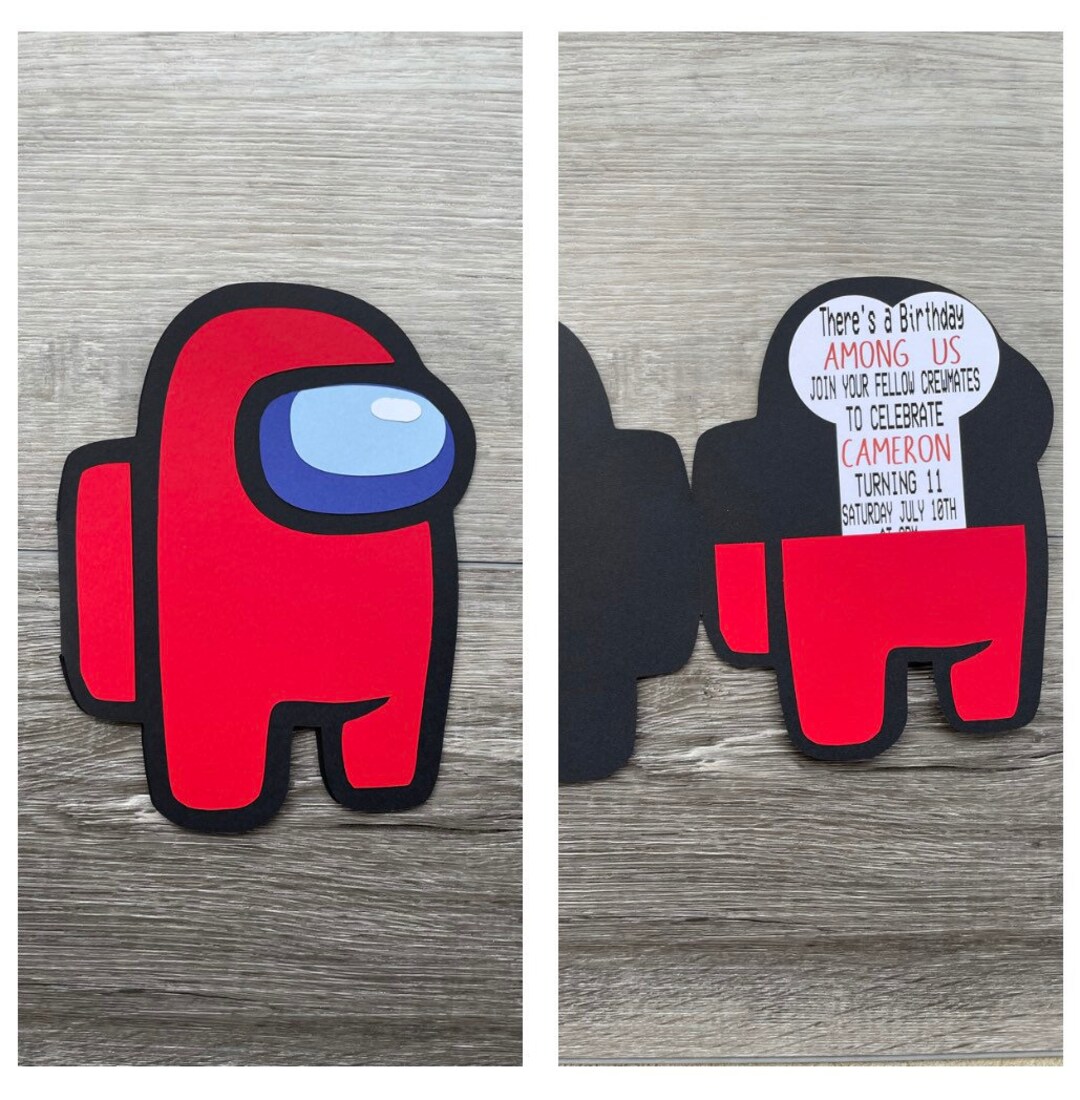 Impostor Birthday Invitation, Video Game Party, Paper Invitations, Boy ...