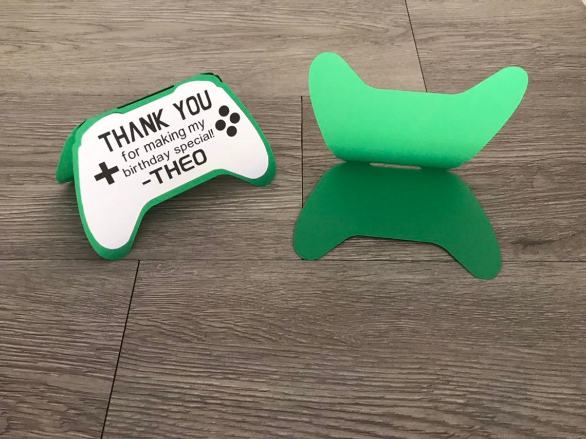 Video Game Party Thank You Card Video Game Party Folded - Etsy