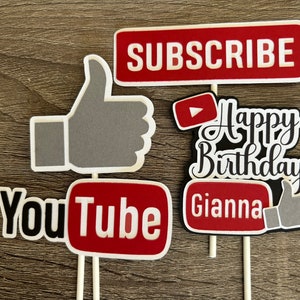 Youtube Inspired Cupcake Toppers, Social Media Decorations - Etsy