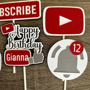 Youtube Inspired Cupcake Toppers, Social Media Decorations - Etsy