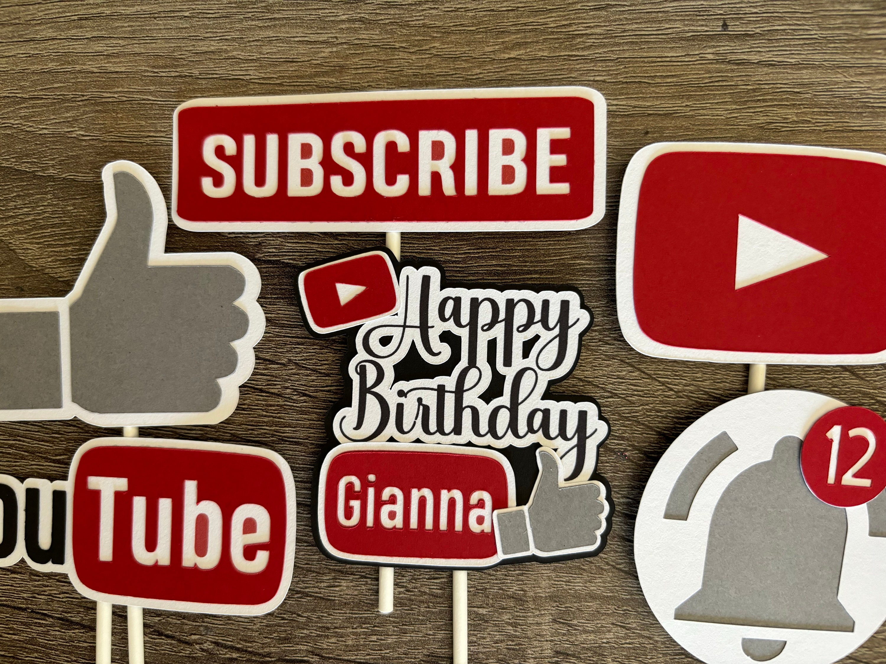 Youtube Inspired Cupcake Toppers, Social Media Decorations - Etsy