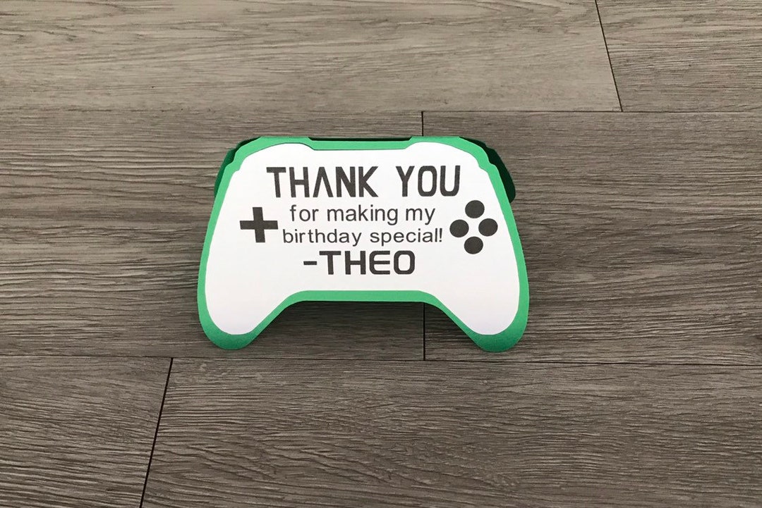 Video Game Party Thank You Card Video Game Party Folded - Etsy