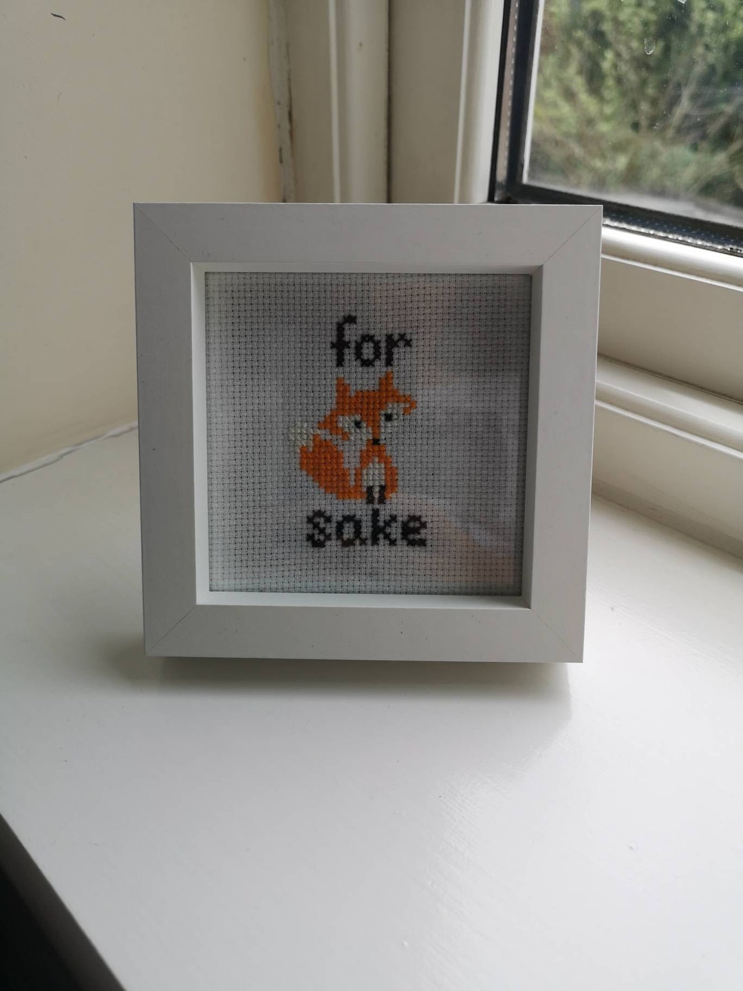 Funny Phrase 'for Fox Sake' White Box Framed - Etsy