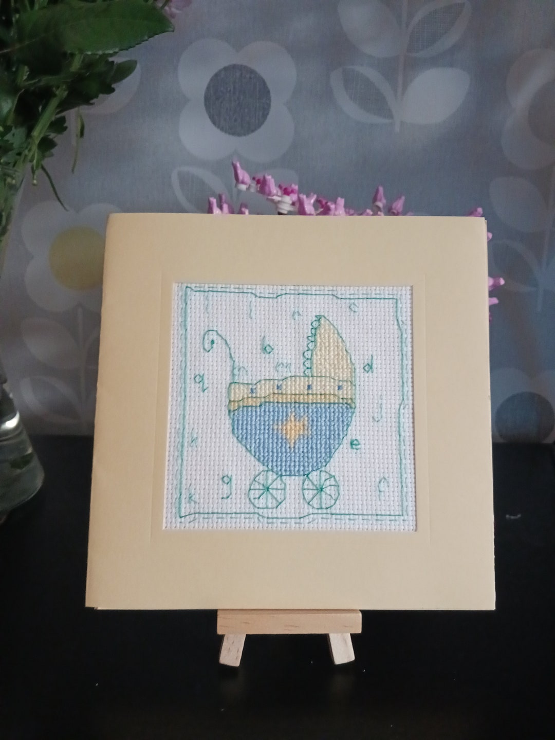 New Baby Boy Cross-stitched Greeting Card - Etsy UK