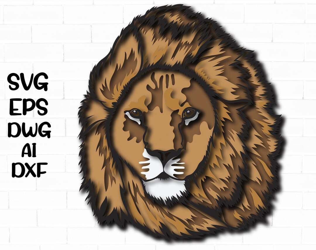 Lion 3D Layered SVG/ Lion Cut File for Cricut/ Lion 3D - Etsy