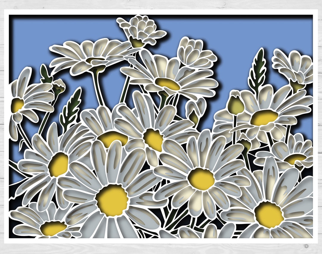Daisy 3D Layered SVG/ Daisy Cut File for Cricut/ Daisy 3D Mandala ...