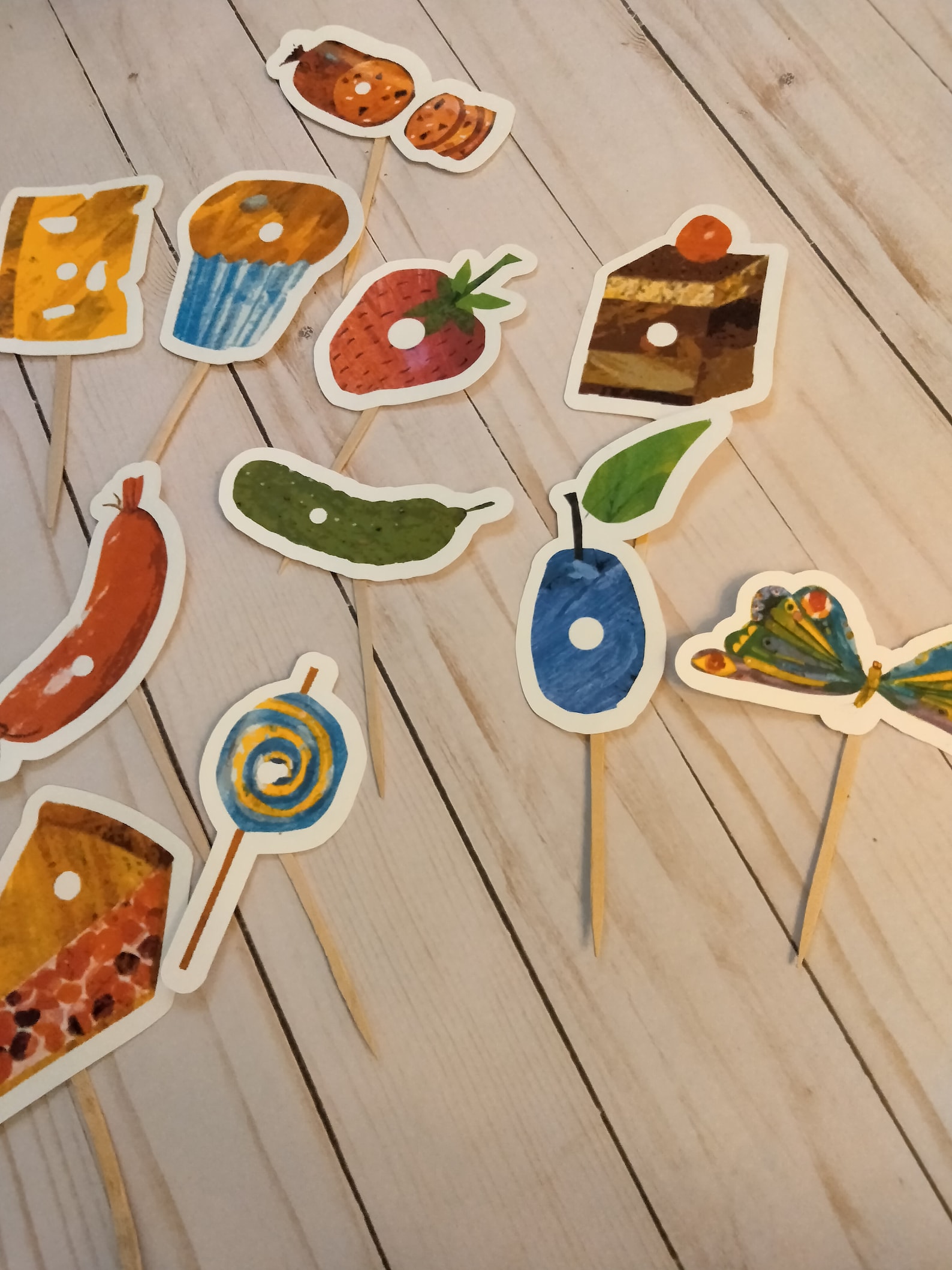 Very Hungry Caterpillar Cupcake Toppers - Hungry Caterpillar Theme ...