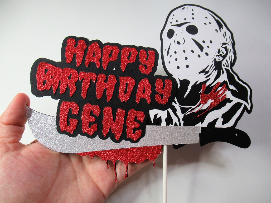 Jason Cake Topper Friday the 13th Decor Horror Theme | Etsy