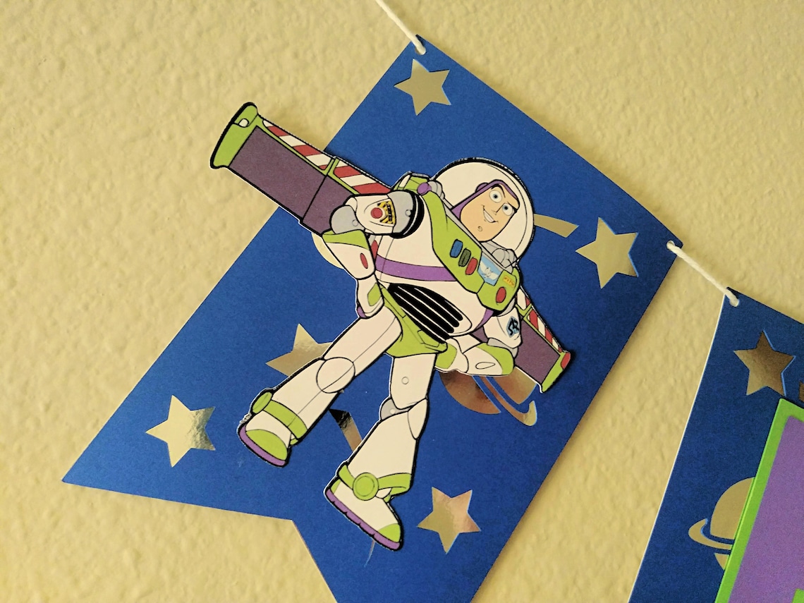 Buzz Lightyear Birthday Banner - Toy Story Birthday - Buzz Theme - Toy ...