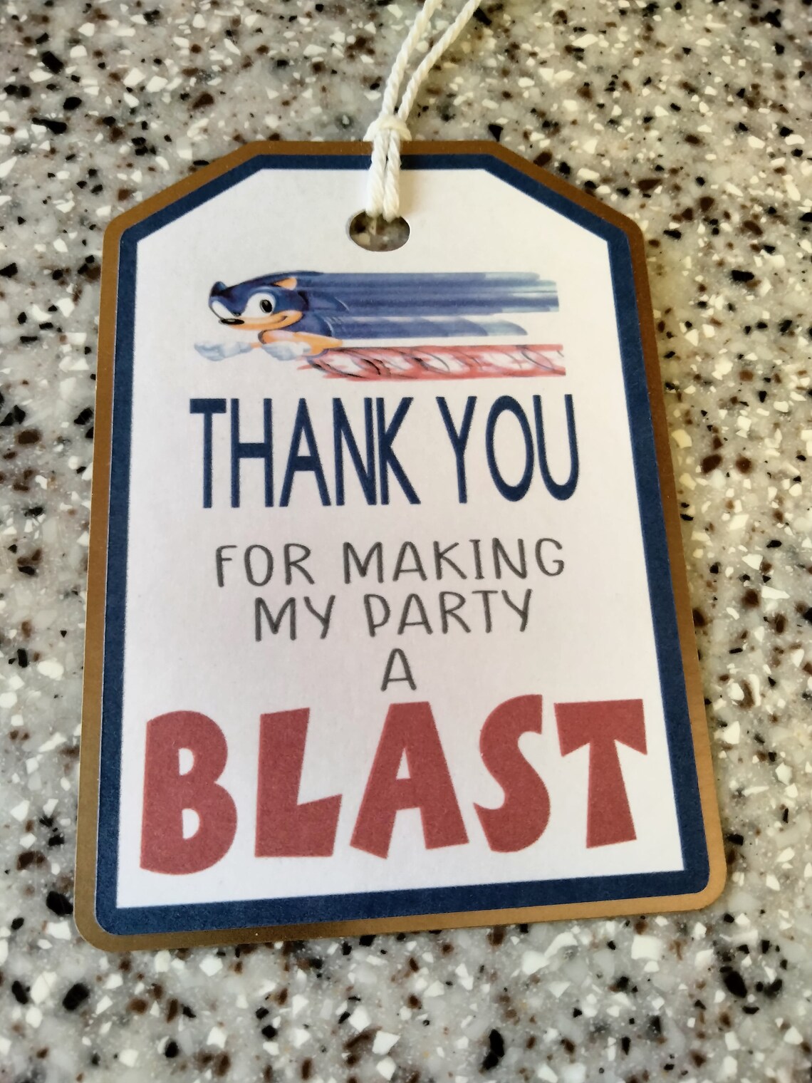 Sonic Theme Favor Tag Sonic Thank You Tag Sonic Birthday - Etsy