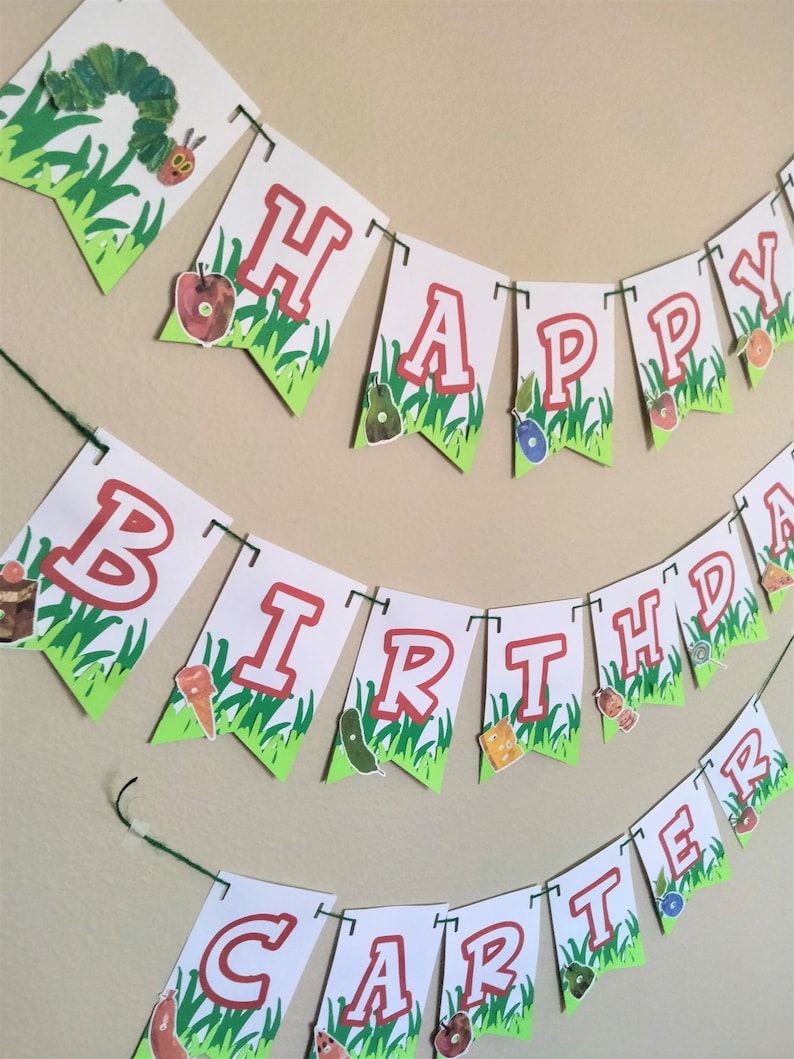 Very Hungry Caterpillar Birthday Banner - Caterpillar Banner - Eric ...