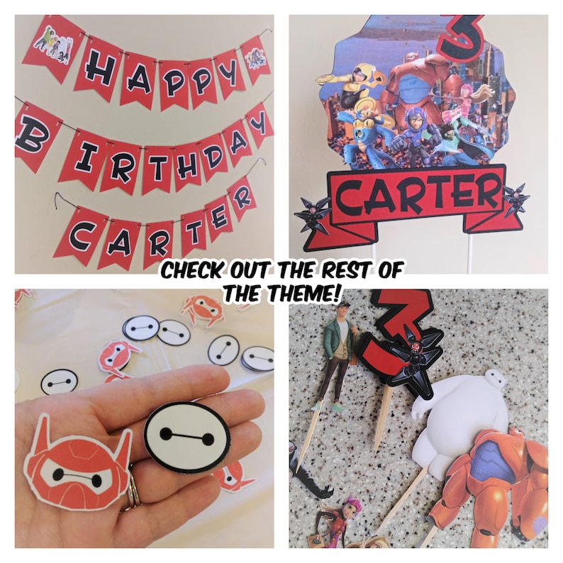 Big Hero 6 Cake Topper Baymax Birthday Big Hero Six Theme - Etsy