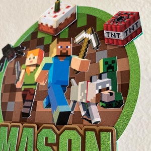Minecraft Topper, Minecraft Party Decor, Minecraft Birthday Party - Etsy