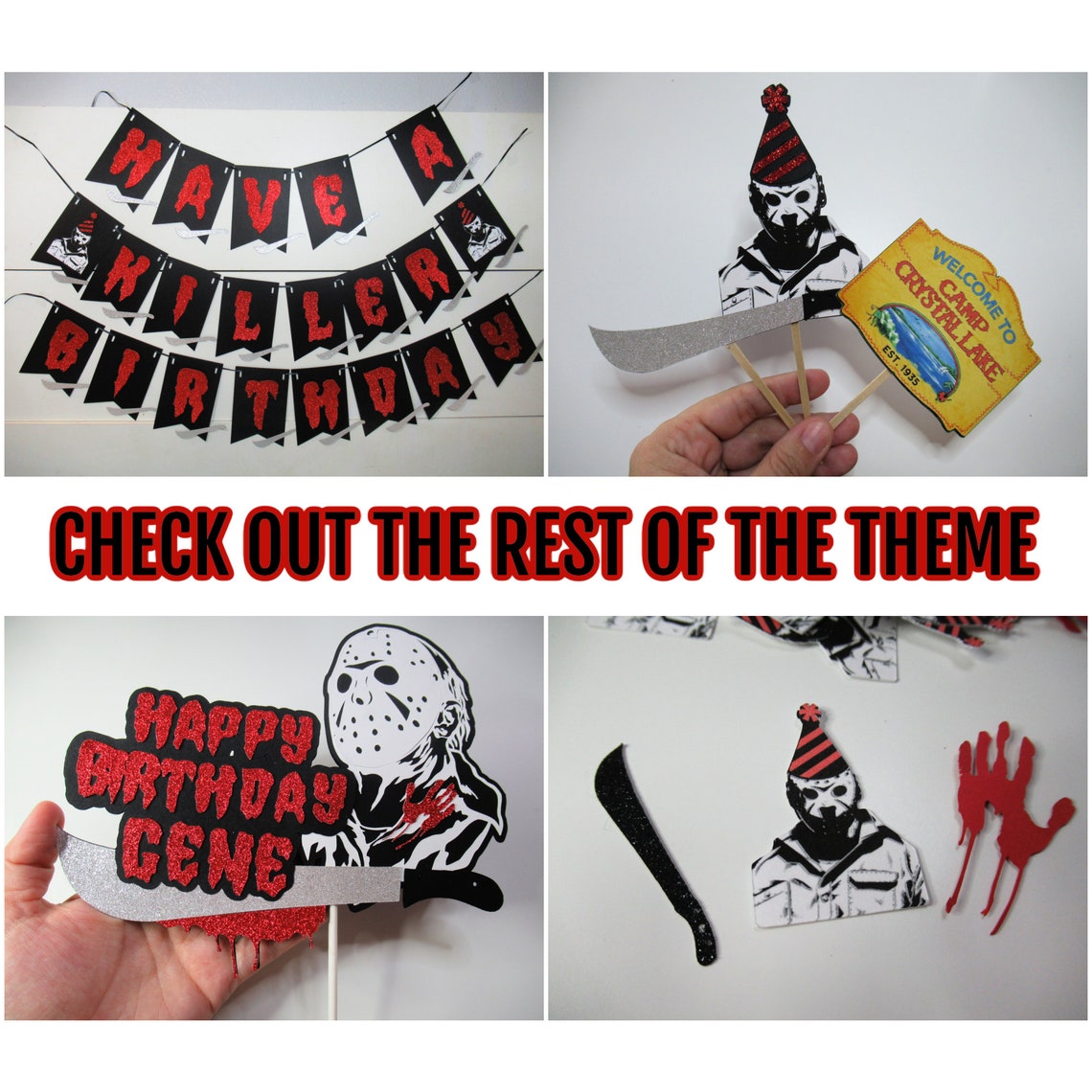 Jason Cake Topper Friday the 13th Decor Horror Theme | Etsy