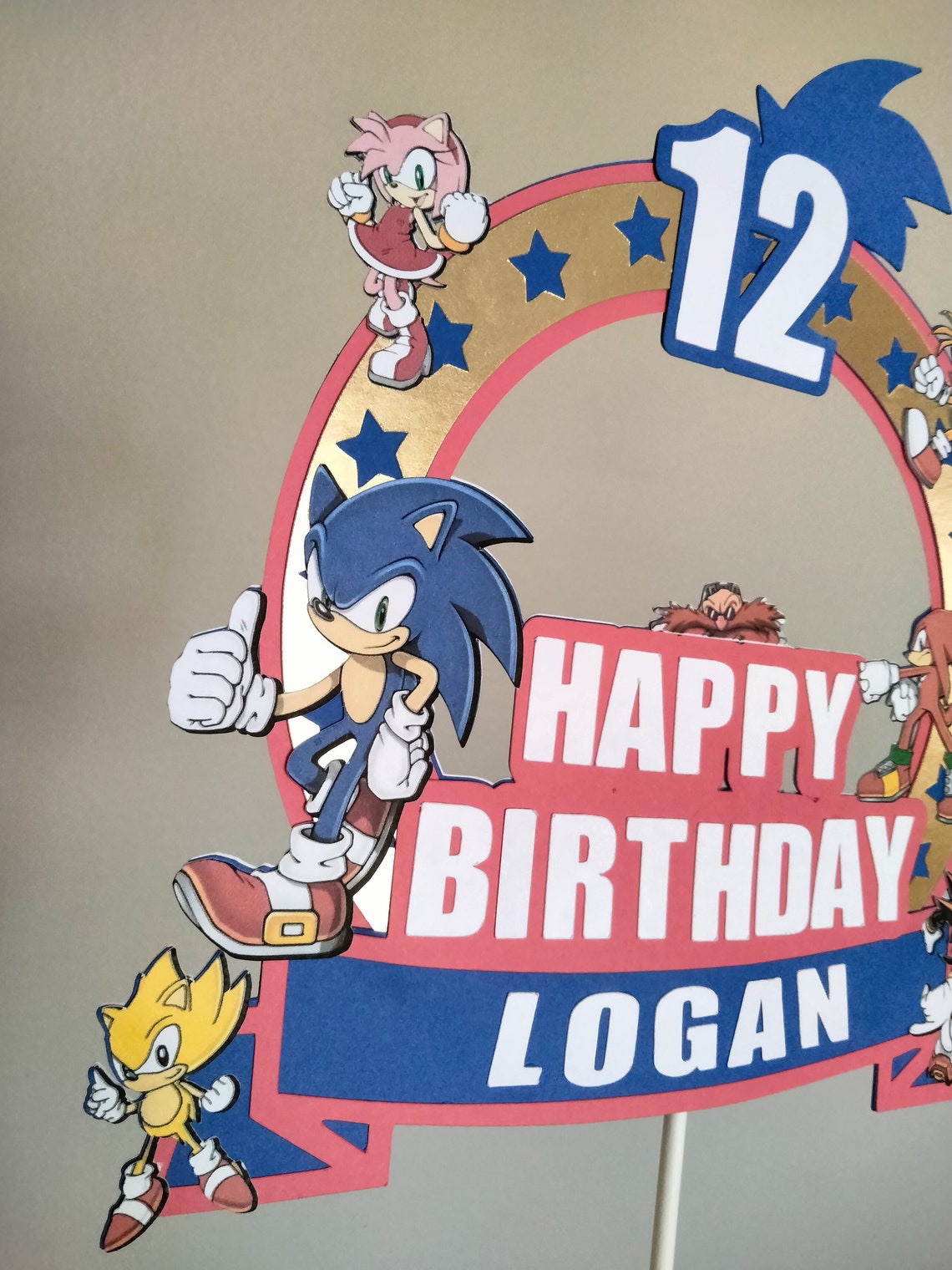Sonic the Hedgehog, Sonic Party, Sonic Topper, Sonic Cake Topper, Sonic ...