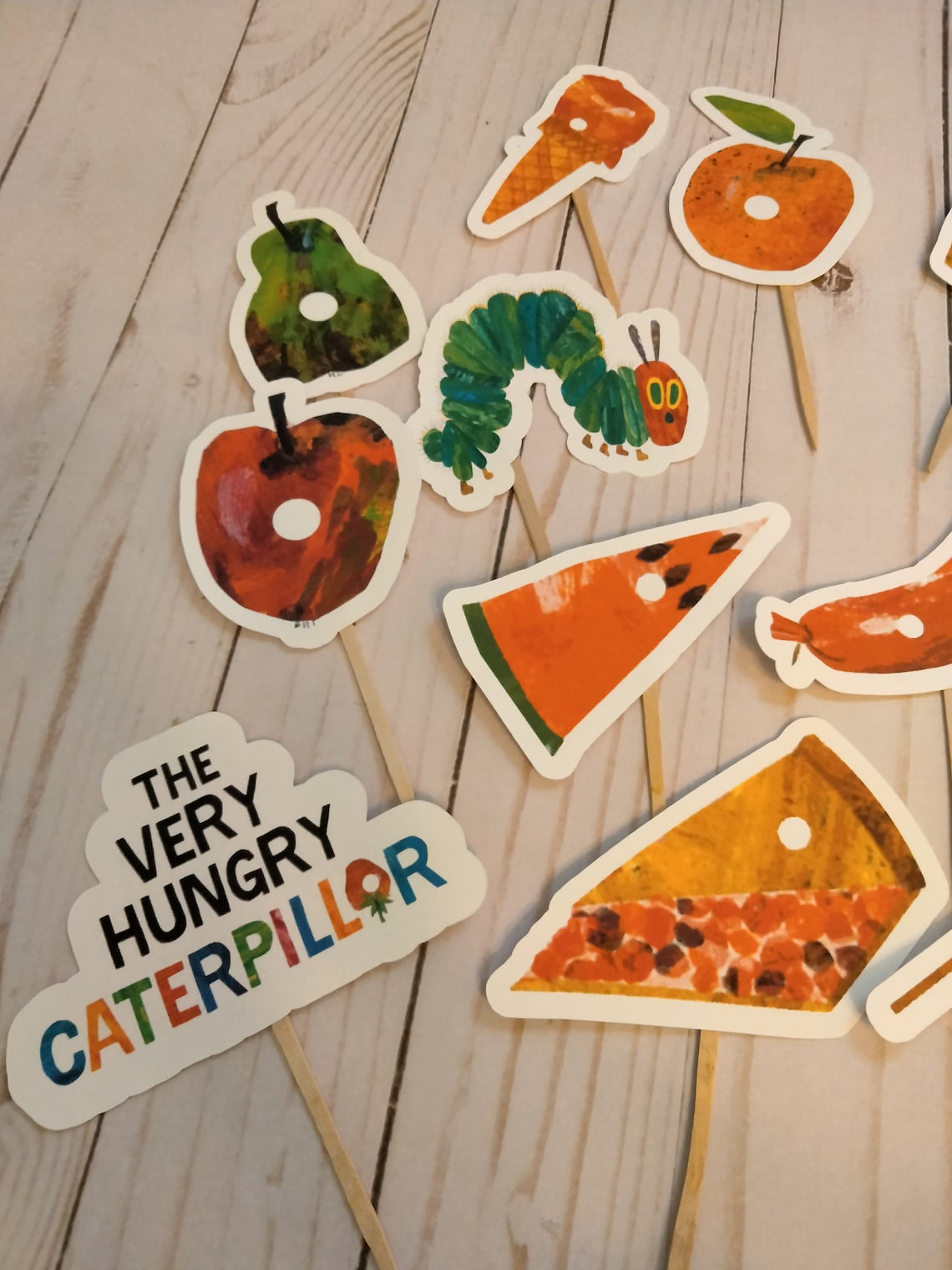 Very Hungry Caterpillar Cupcake Toppers - Hungry Caterpillar Theme ...
