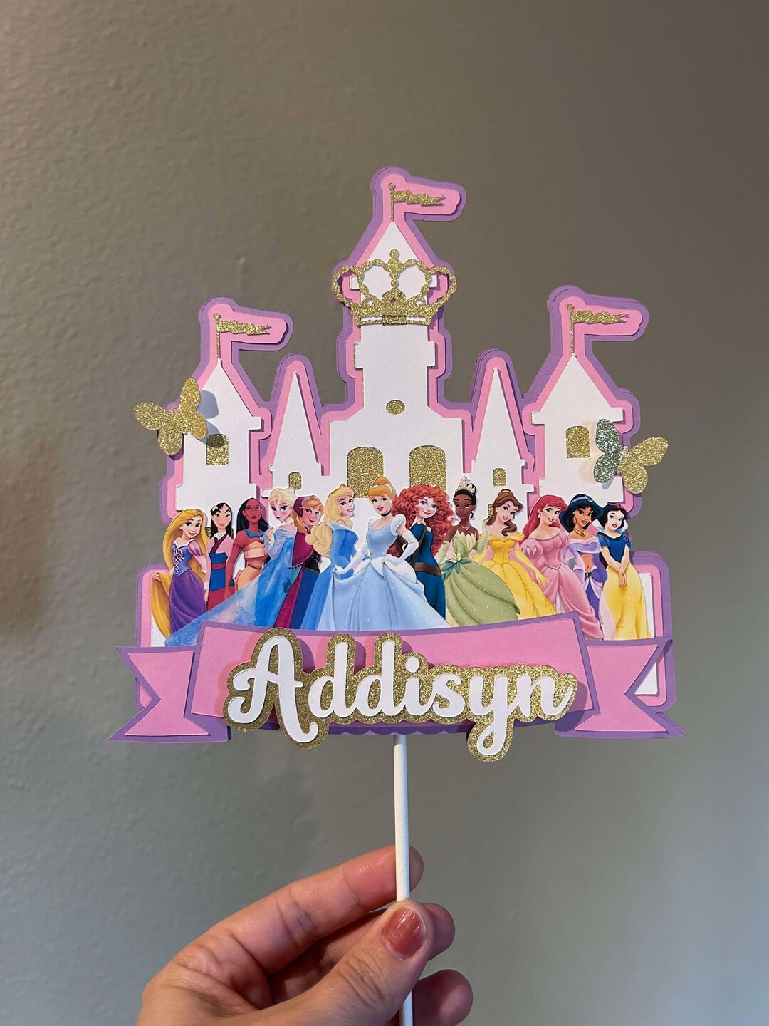 Princess Cake Topper, Pink and Purple Princesses Cake Topper, Royal One ...